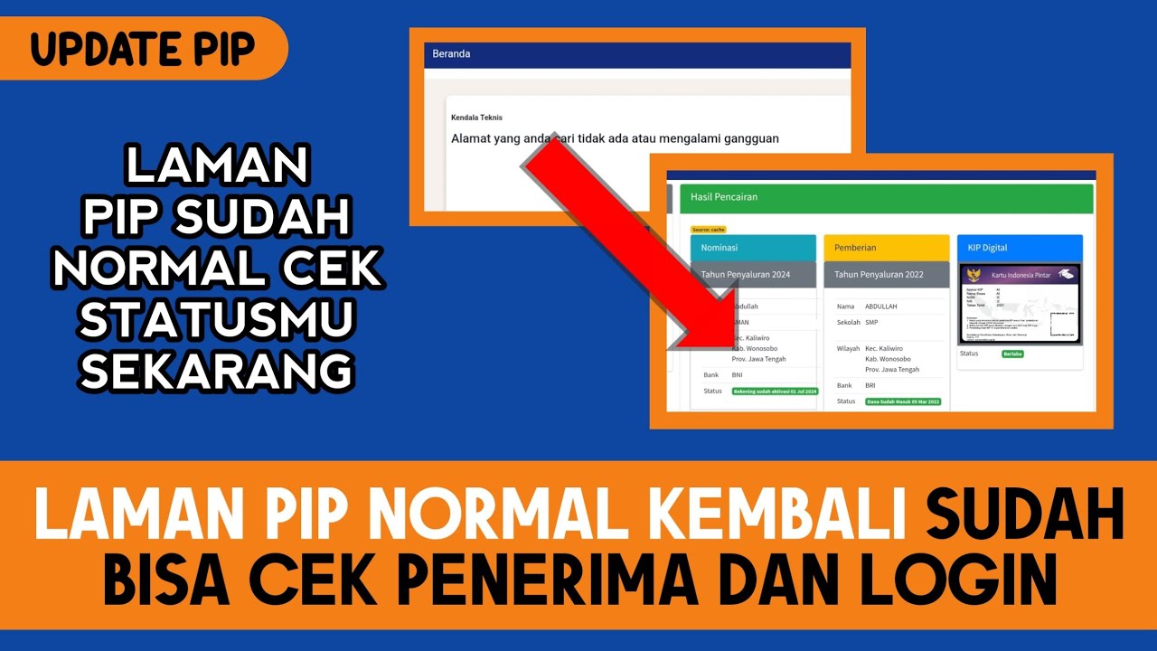UPDATE LAMAN PIP SUDAH NORMAL KEMBALI TERBUKTI SUDAH BISA CEK PENERIMA ...