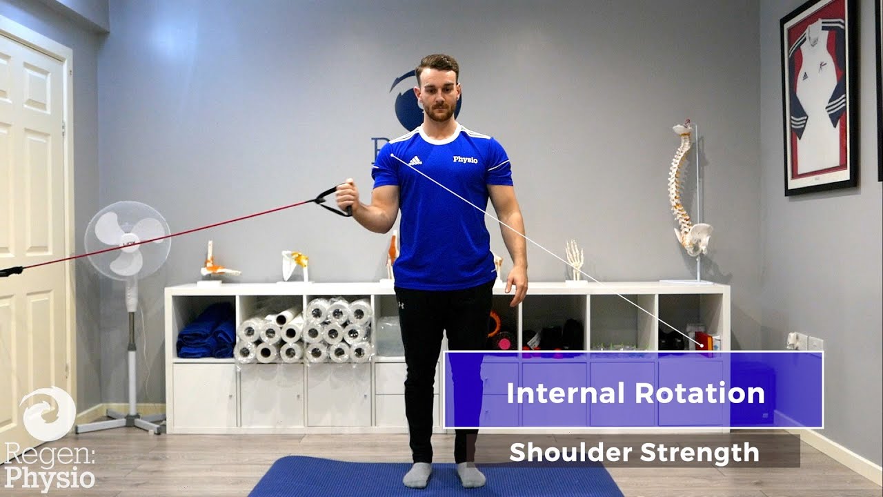 Shoulder Internal Rotation With Band - YouTube