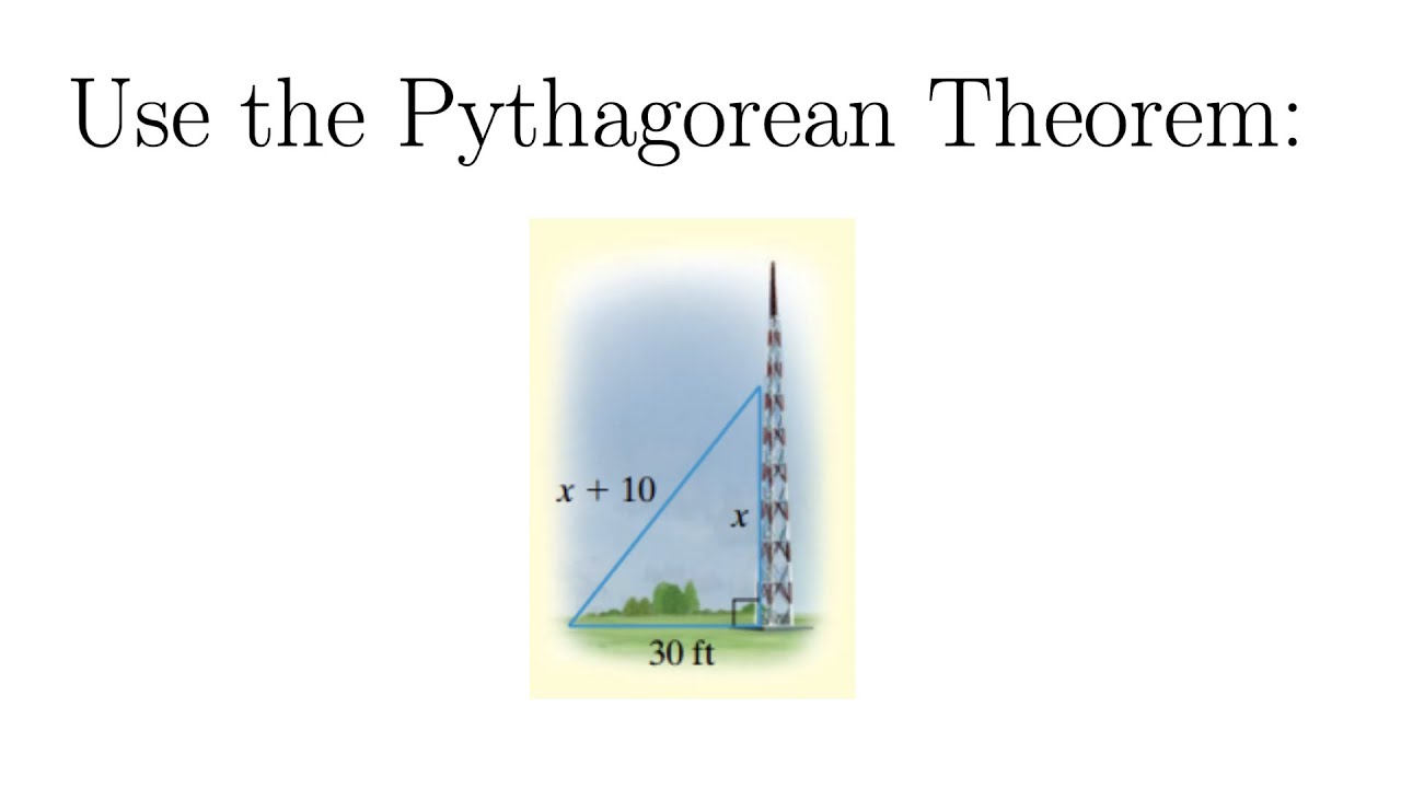 Use the Pythagorean Theorem to Find the Length of a Guy Wire - YouTube