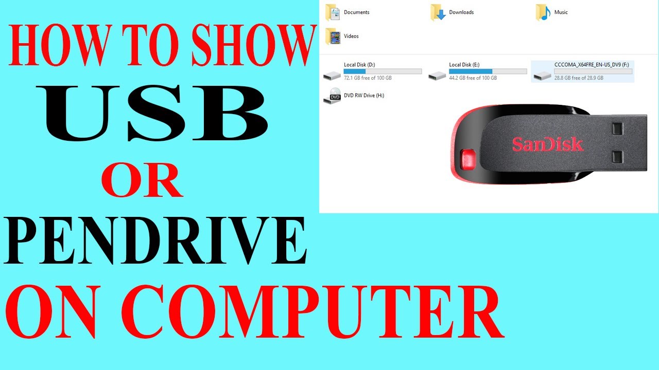 How to Show USB or Pendrive On Computer. - YouTube