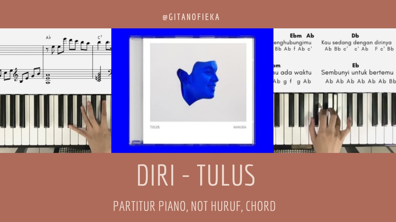 TULUS - DIRI | Piano Cover | Not Huruf | Partitur Piano | Piano Chord ...