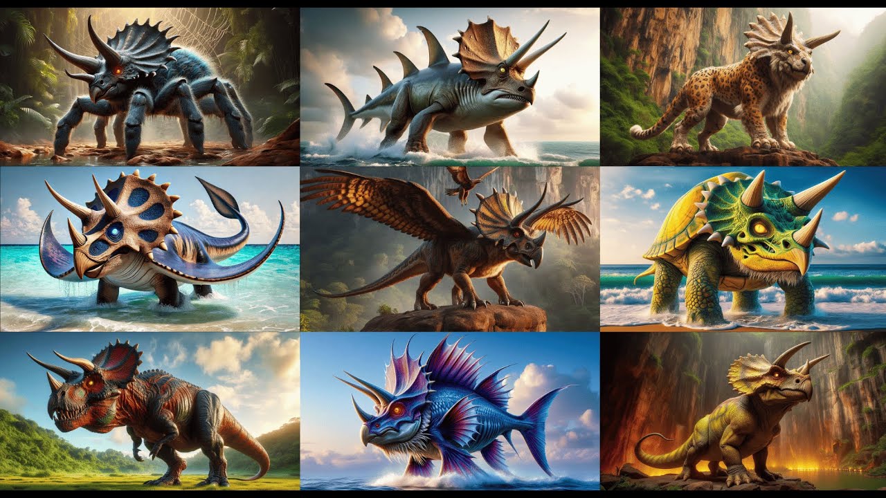Amazing Animal Fusion Hybrid Dinosaur Triceratops Hybrid with Other ...