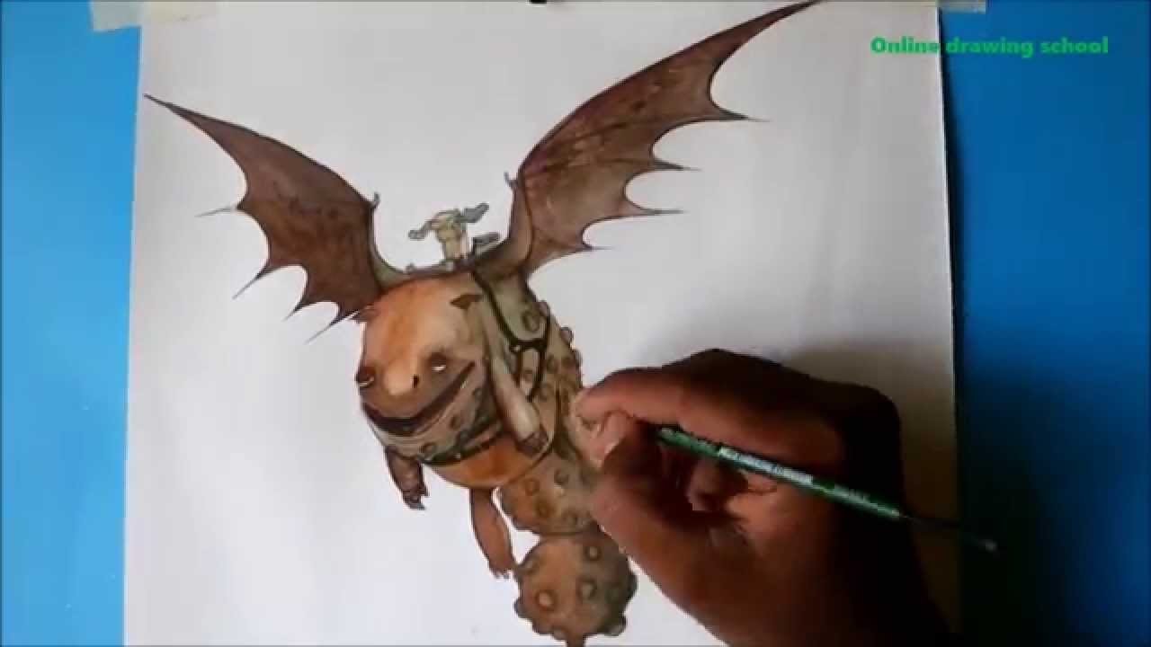 how to draw dragon hotburple from how to train your dragon - YouTube