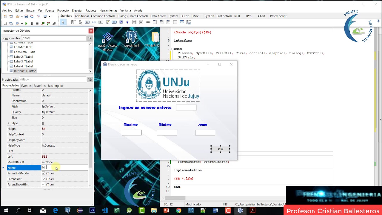 como crear formularios para determinar el maximo y minimo en pascal ...