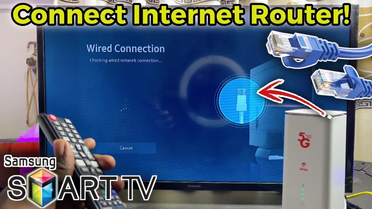 How to Connect Wired Internet Router to Samsung Smart TV! - YouTube