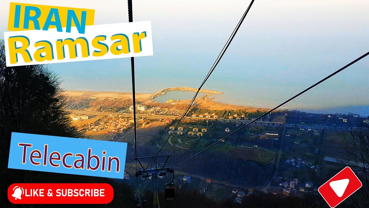 Cable car ride in winter, Ramsar City, Mazandaran Province, Iran 2022 ...