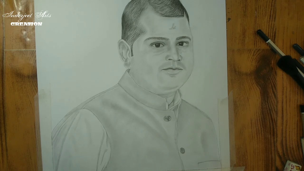 Drawing of Sarpanch of kulana/by Inderjeet art - YouTube
