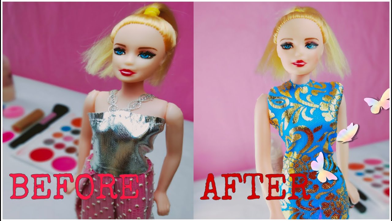 Beautiful Barbie Doll Makeup With Lipstick, Eye liner, Face Colour ...