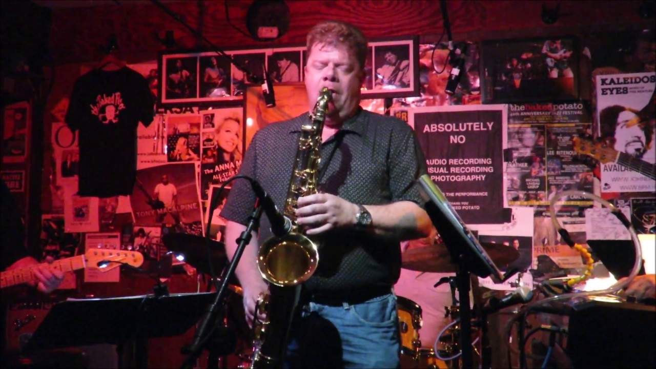 Brian Grace plays sax solo on "A Go Go" at the Baked Potato Jazz Club ...