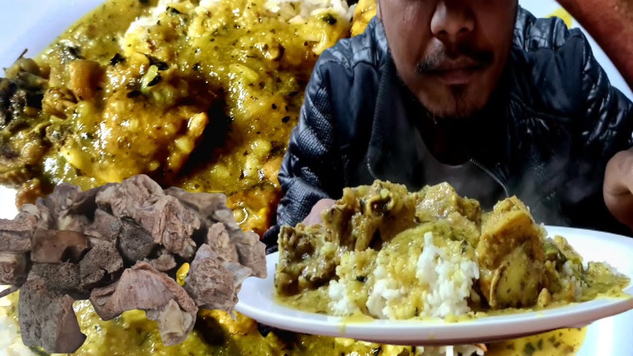 Do.o galda gisi Pura // chicken dried roselle leaves with rice powder ...