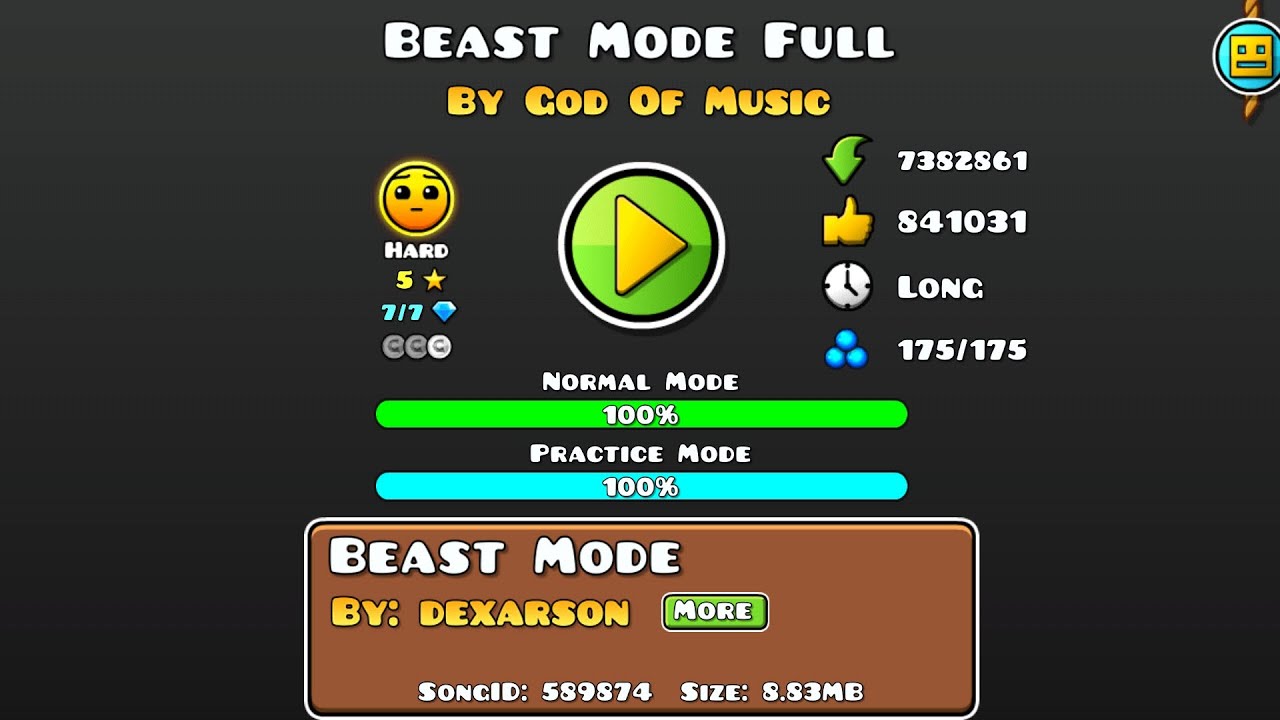 Beating Beast Mode Full In Geometry Dash! (Part 2) - YouTube