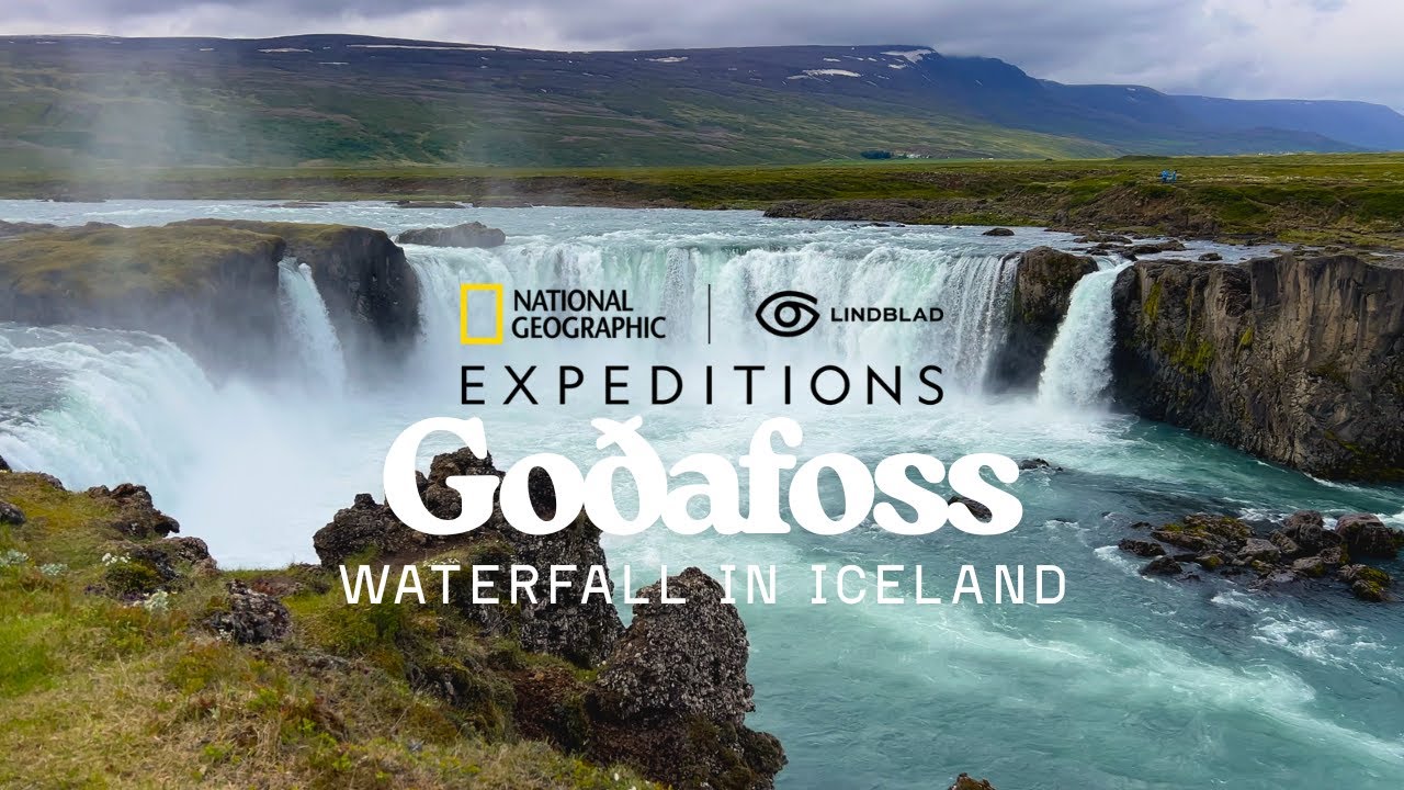 Godafoss Waterfall in Iceland - surrounding area, multiple perspectives ...