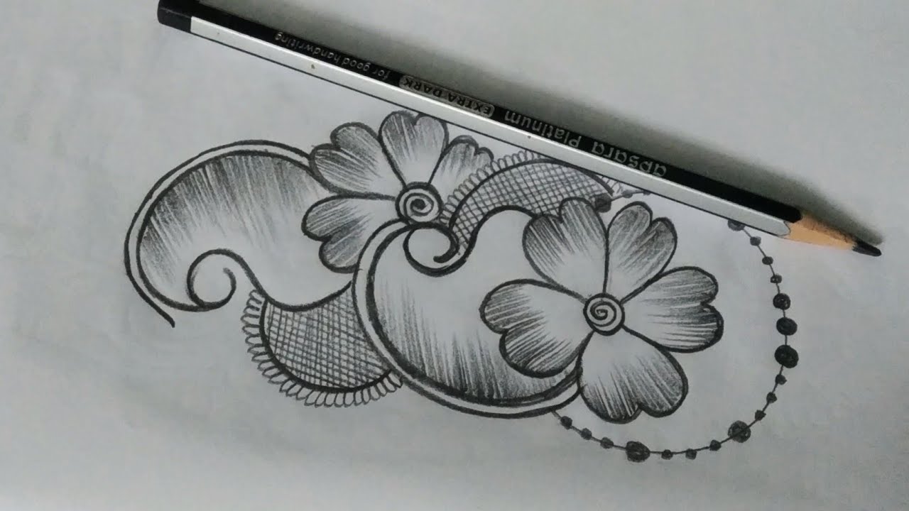 Pencil mehandi || Simple pencil sketch mehandi design || Mehandi ...