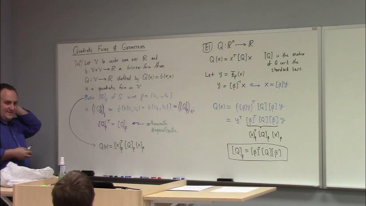 Linear Algebra: quadratic forms, defn of metric as symmetric ...