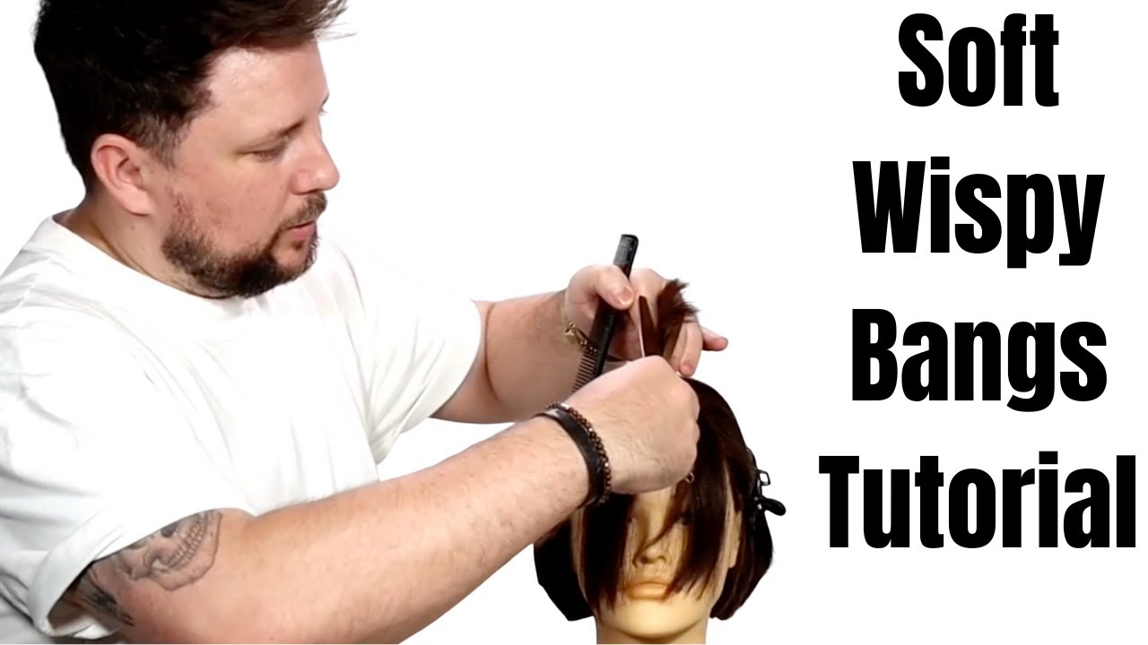 How to Cut Soft Wispy Bangs - TheSalonGuy - YouTube