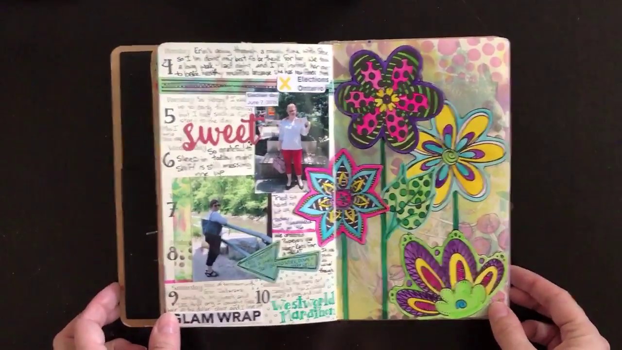 Creative Journal Flip Through - June in my Dylusions Creative Dyary ...
