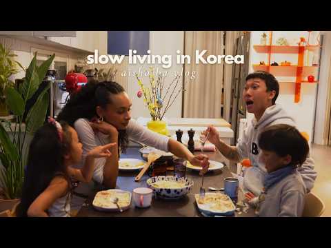 Slow Living in Korea | Preparing for Spring, Baking Pink Bread & Family Meals