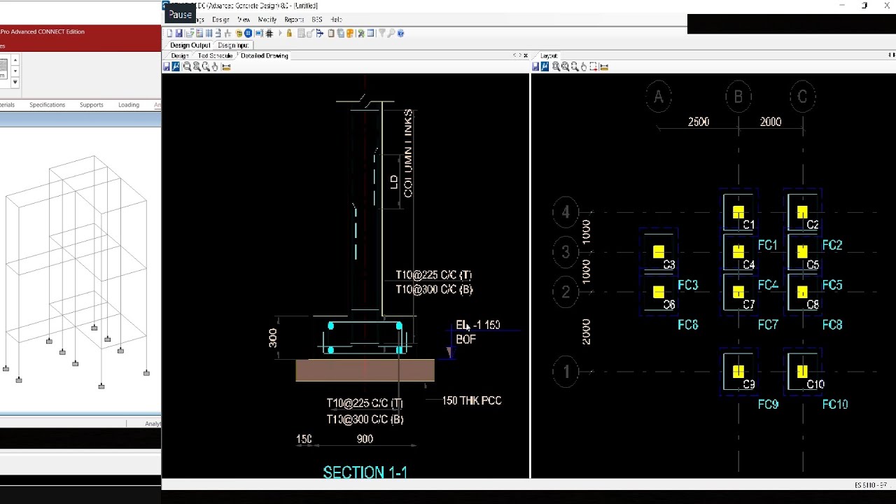 شرح تصميم انشائي كامل عن طريق برنامج Staad Pro Connect Edition 22 ...