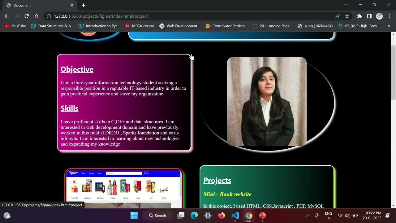 Portfolio Oasis Infobyte Level 1 Task 2 Youtube