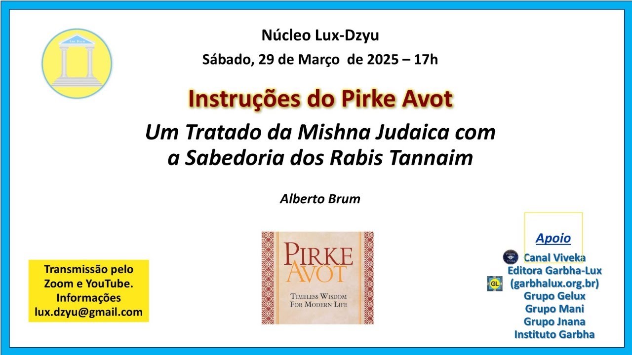 Instruções do PIRKE AVOT - Um Tratado da Mishna Judaica com a Sabedoria ...