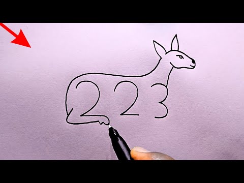 Deer Drawing Easy From Number 223 | Step By Step Deer Drawing For ...