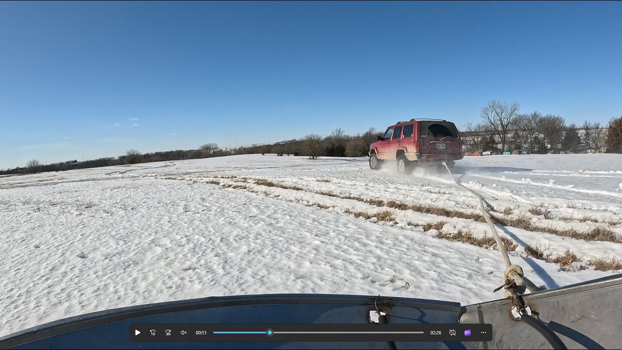 Will the XJ pull the dish sled? - YouTube