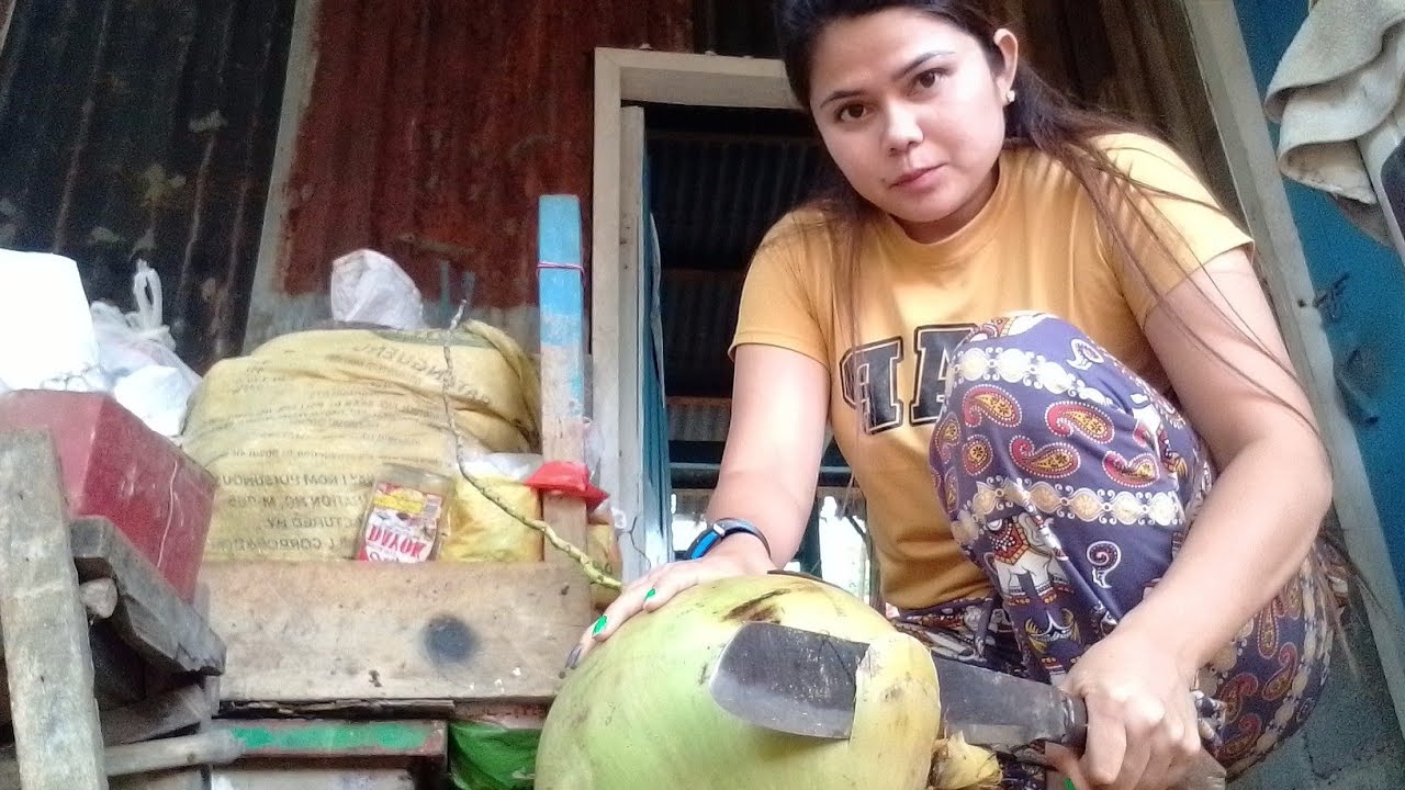 opening fresh buko - YouTube