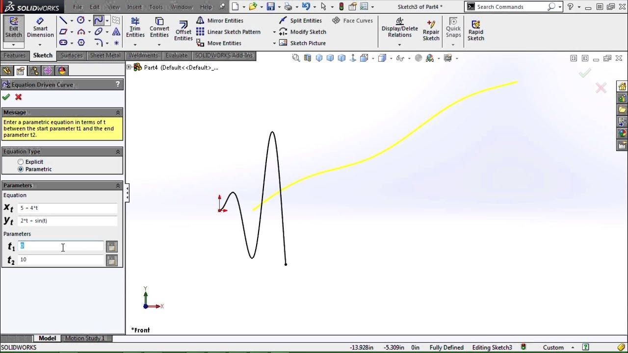 SOLIDWORKS - Equation Driven Curve Tool - YouTube