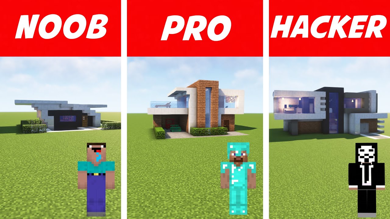 Minecraft NOOB vs PRO vs HACKER - YouTube