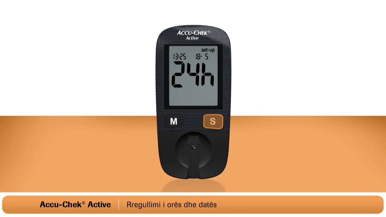 How to setup the time and date on the NEW Accu-Chek® Active meter - YouTube