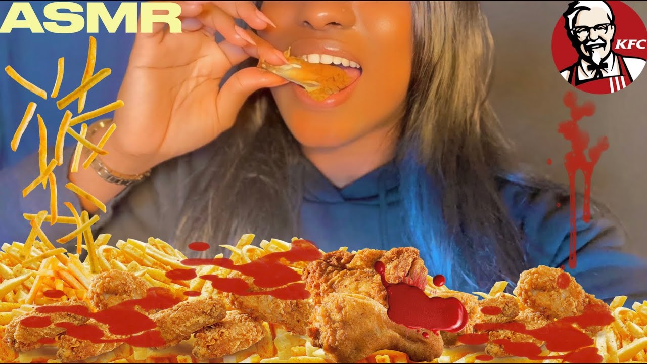 (ASMR SPICY KFC MUKBANG)+ NO TALKING Eating Sounds | FRANCIA-ASMR - YouTube