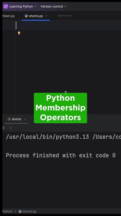 Python Membership Operators #python #coding - YouTube