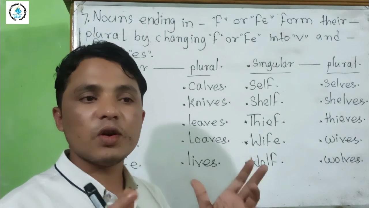 Noun ending in F or Fe form their plural by changing F or Fe into V and ...