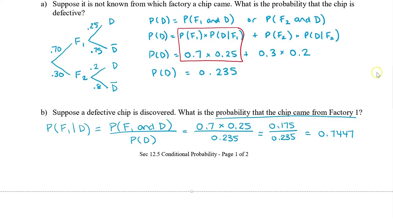 Math 12 - Sec 12.5 Conditional Probability - YouTube