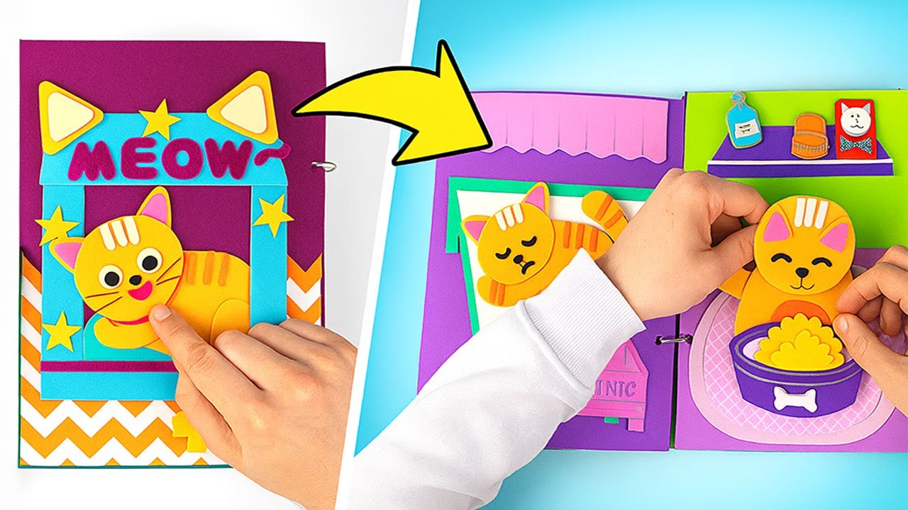 Let’s Rescue the Kitten! 😸🛟 Easy DIY Foam Paper Playbook & Kitty Crafts ...