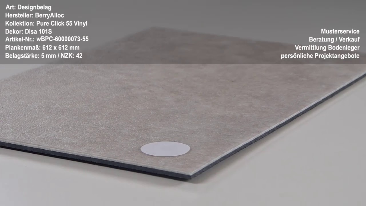 BerryAlloc Pure Click 55 Vinyl Disa 101S - YouTube