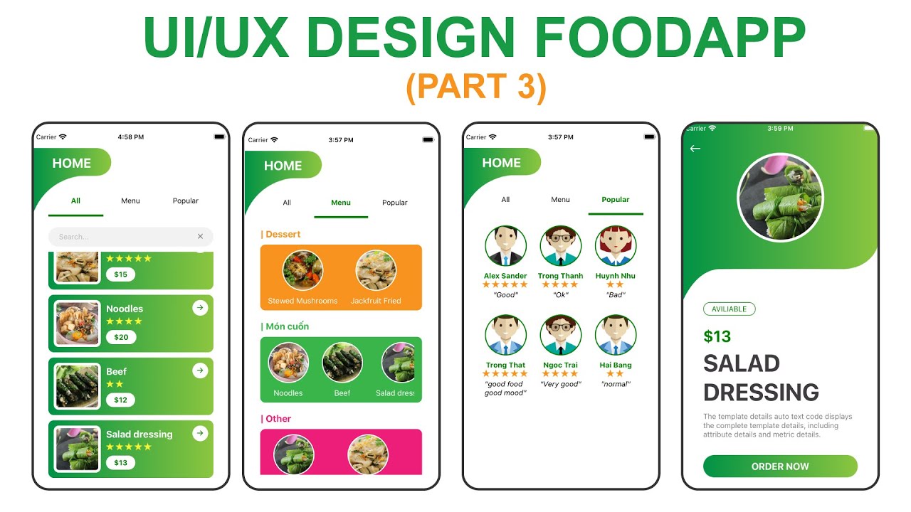 UI/UX Design Food App (Part 3) | React Native Tutorial for beginner ...