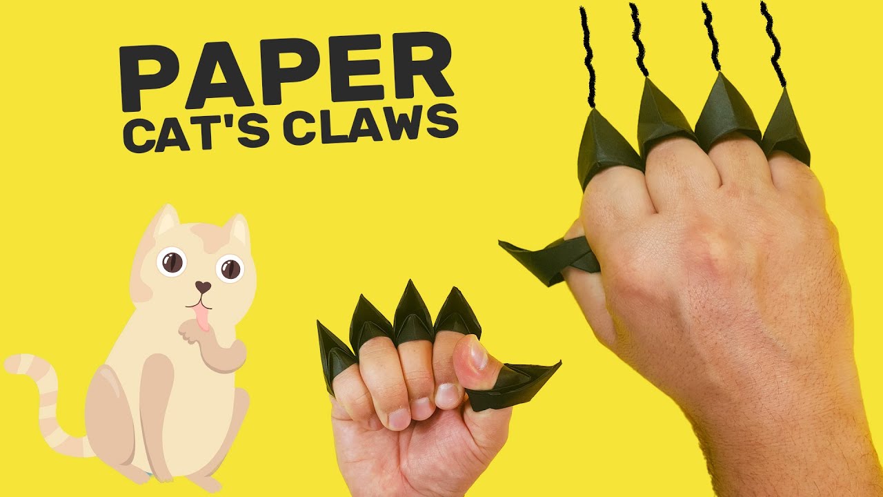 Easy Paper Cat s Claws. Origami Claws for Fun - YouTube