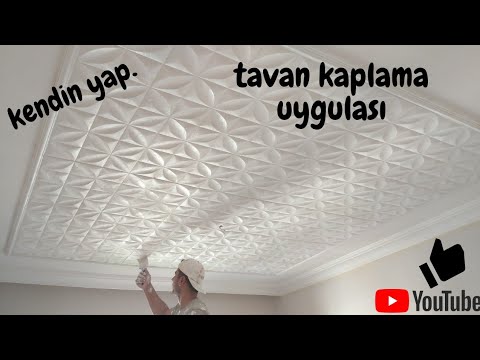Desenli tavan kaplama strafor uygulaması...