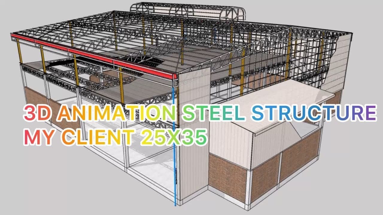 STEEL STRUCTURE 3D ANIMATION FOR My Client -Steel Frame AMAGAZIN - YouTube