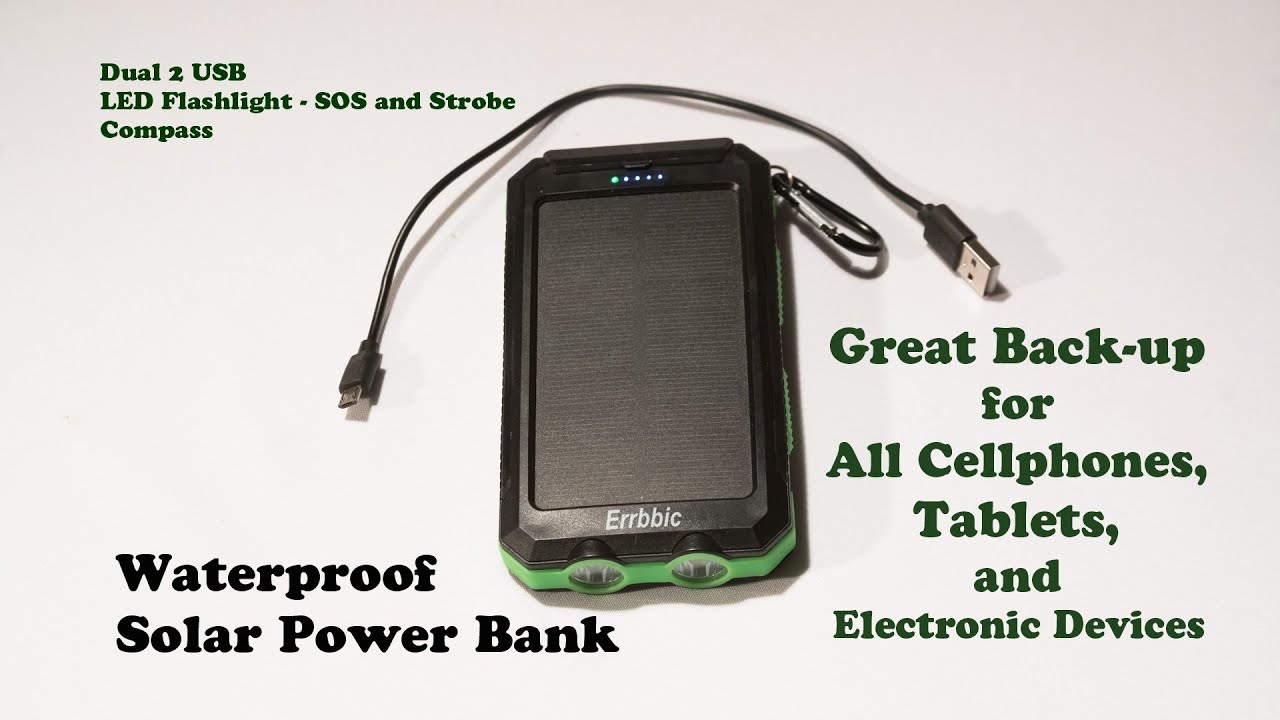 Portable Solar Power External Backup Battery Power Pack - YouTube