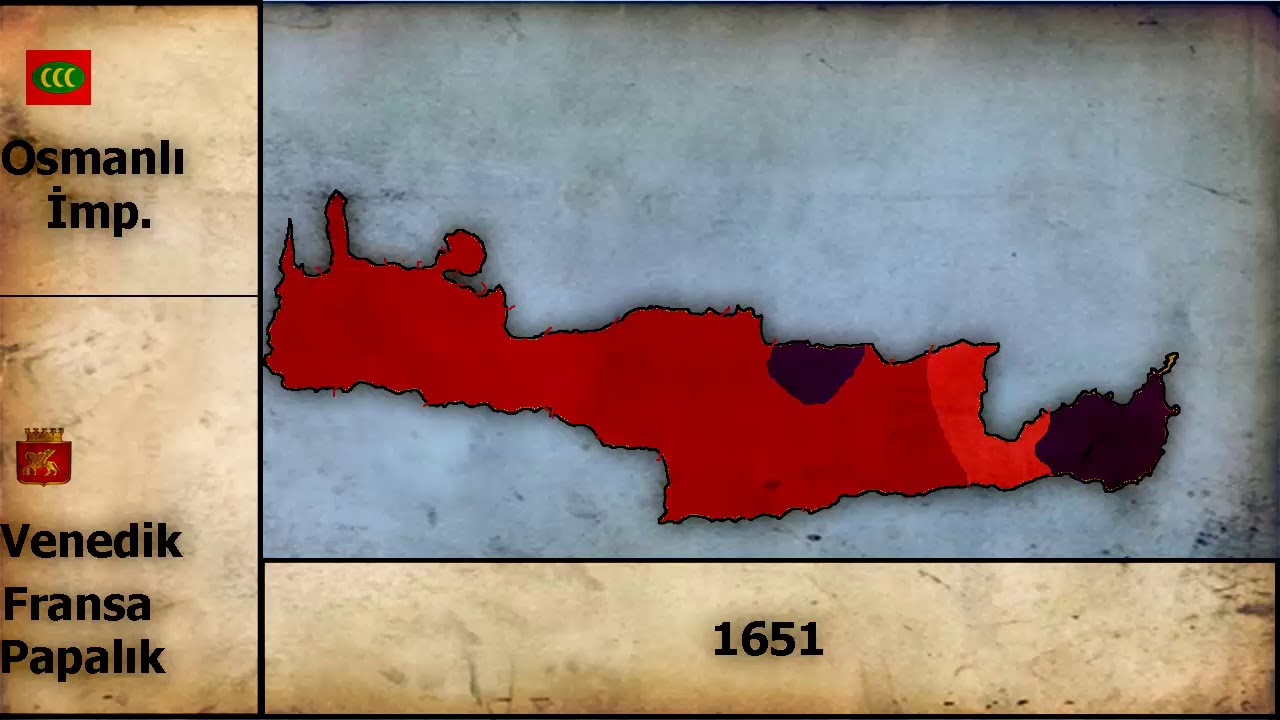Girit Adasının Fethi -Girit Savaşı-(1645-1669) Map. - YouTube