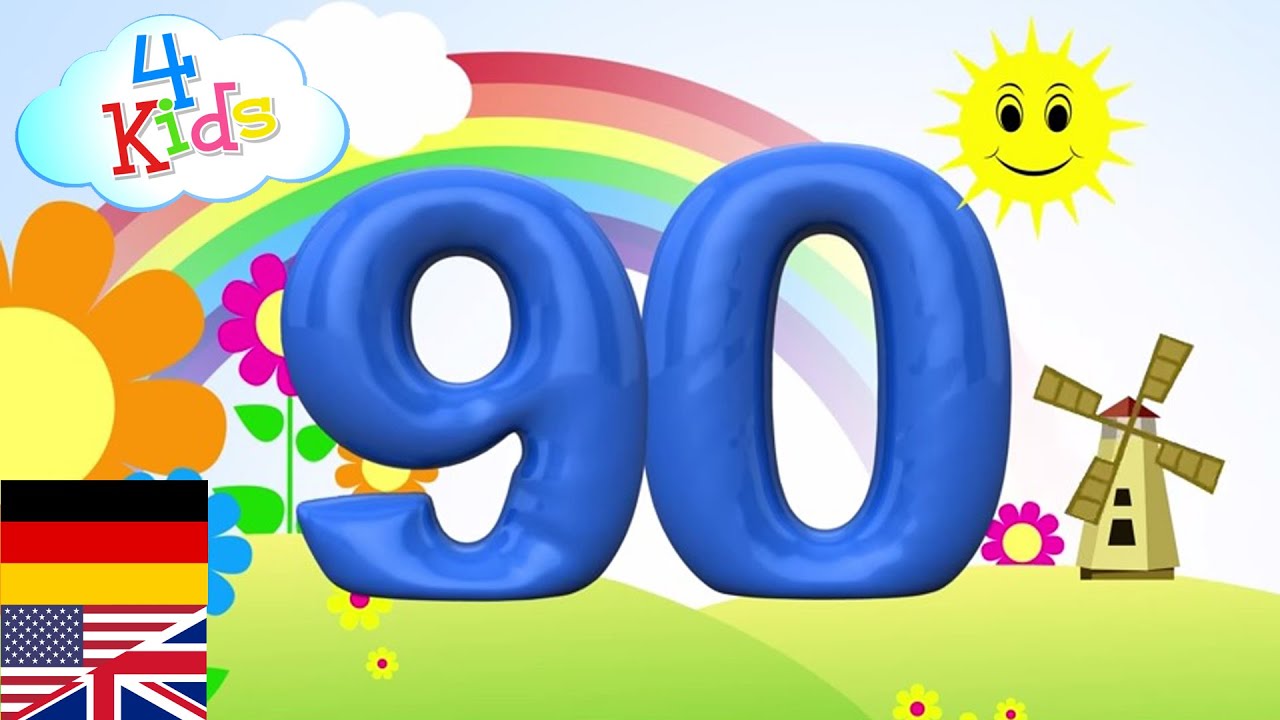 Bilingual Counting Numbers 81-90 english and german. Counting eightyone ...