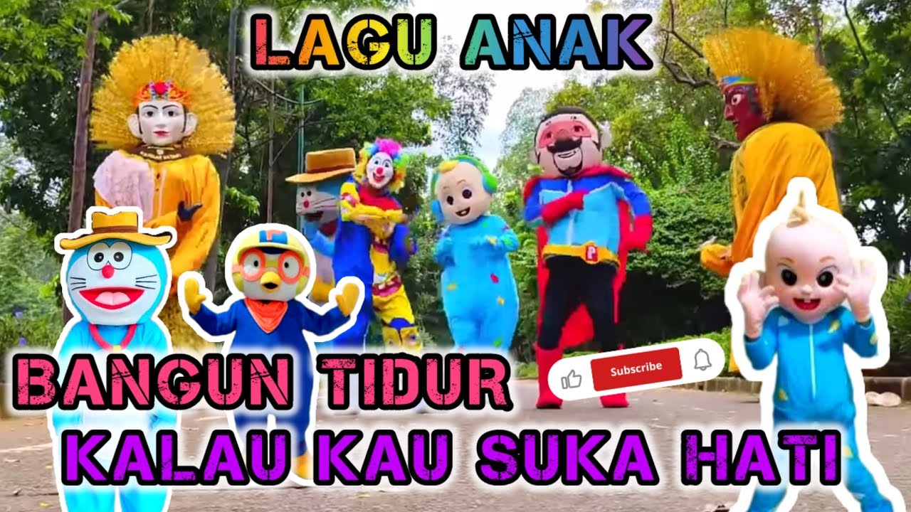 LAGU ANAK BADUT ONDEL ONDEL BANGUN TIDUR mix KALAU KAU SUKA HATI #badut ...