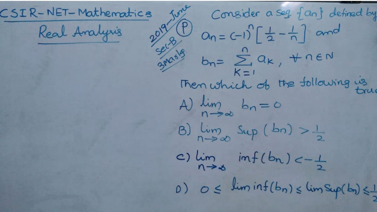 Csir Net Mathematics Real Analysisprevious Year Problem Youtube 8226