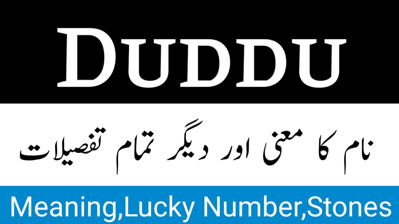 Duddu Name Meaning In Urdu | Duddu Naam Ka Matlab Kya Hai | Islamic ...