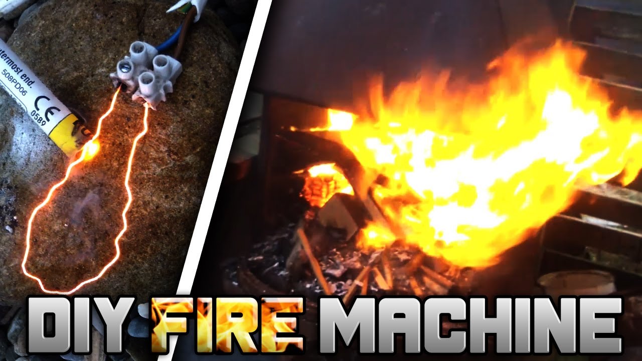 Home Made Fire Lighting Machine! DIY Nichrome wire - Drill Battery (D.I ...