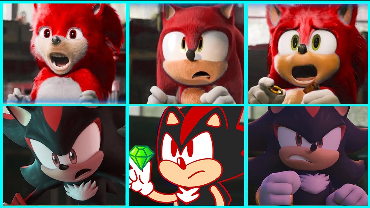Sonic The Hedgehog Movie - Red Sonic vs Shadow Uh Meow All Designs ...
