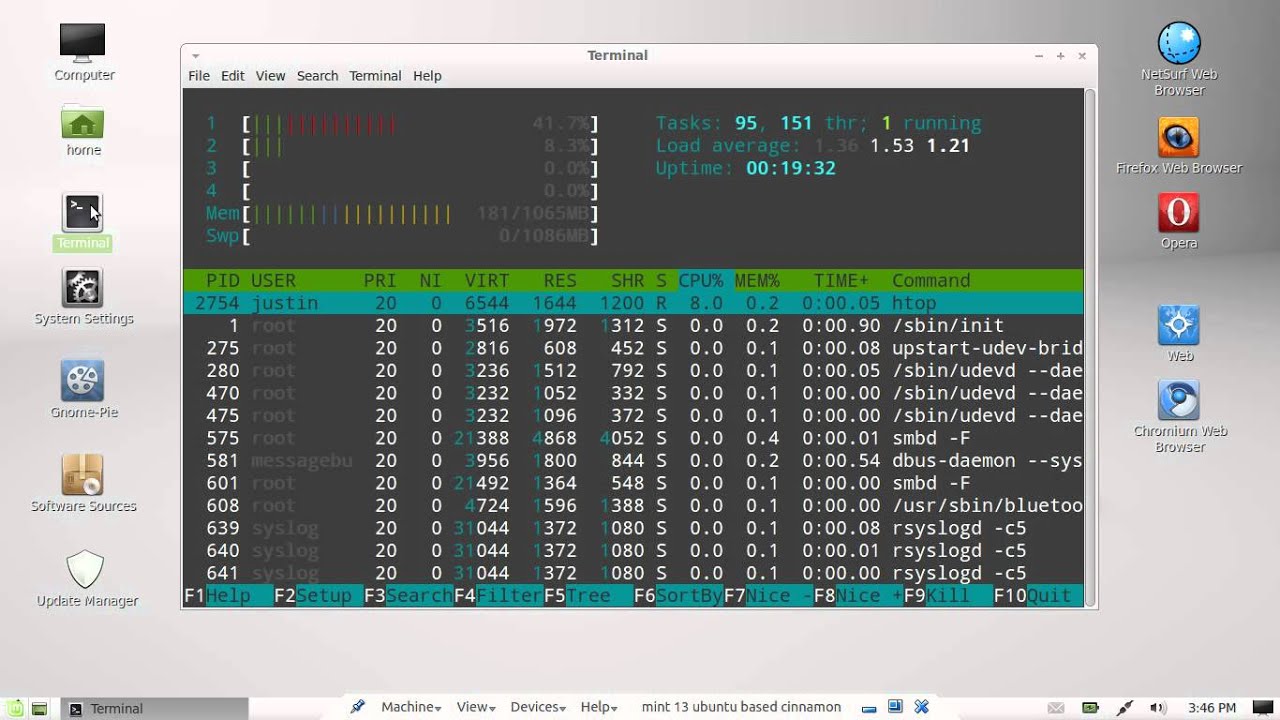 awesome linux mint 13 system monitor tool - YouTube
