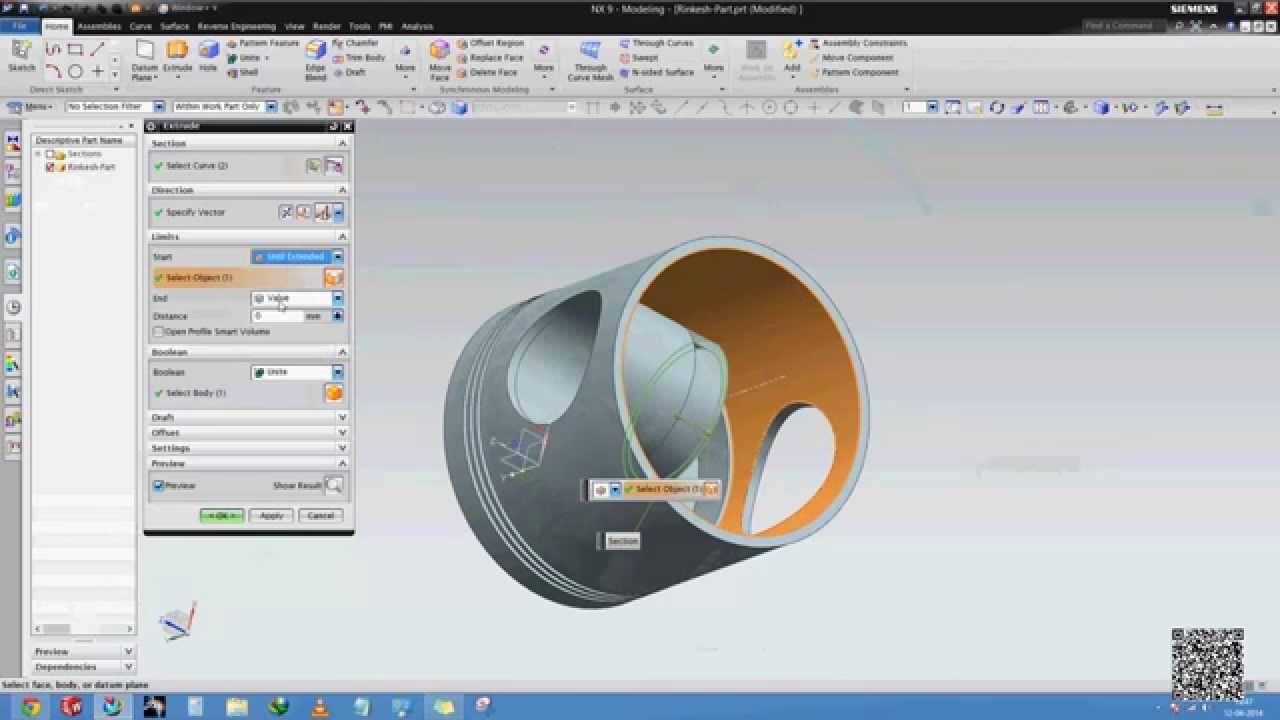 Siemens NX - Design Piston Head in NX or Unigraphics - YouTube